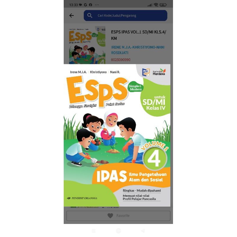 Jual esps ipas SD kelas 1 2 3 4 5 6 erlangga merdeka | Shopee Indonesia