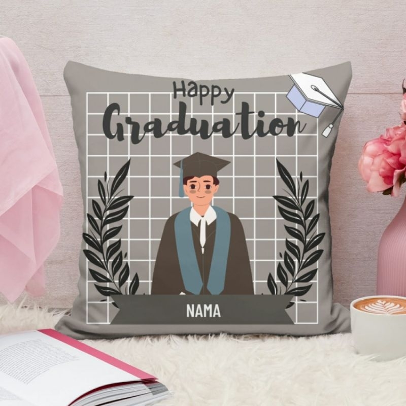 Jual Souvenir Bantal Printing Custom Graduation Cowok | Shopee Indonesia