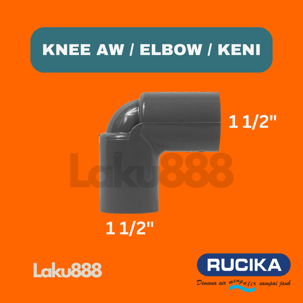 Jual Keni / Elbow / Knee 1 1/2" inch PVC Rucika AW | Shopee Indonesia