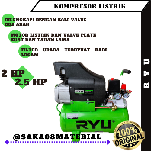 Jual JUAL AIR COMPRESSOR 50 LITER 35 LITER 2HP RCP200-1 2.5HP RCP250-1 RYU ORIGINAL TERBARU ...