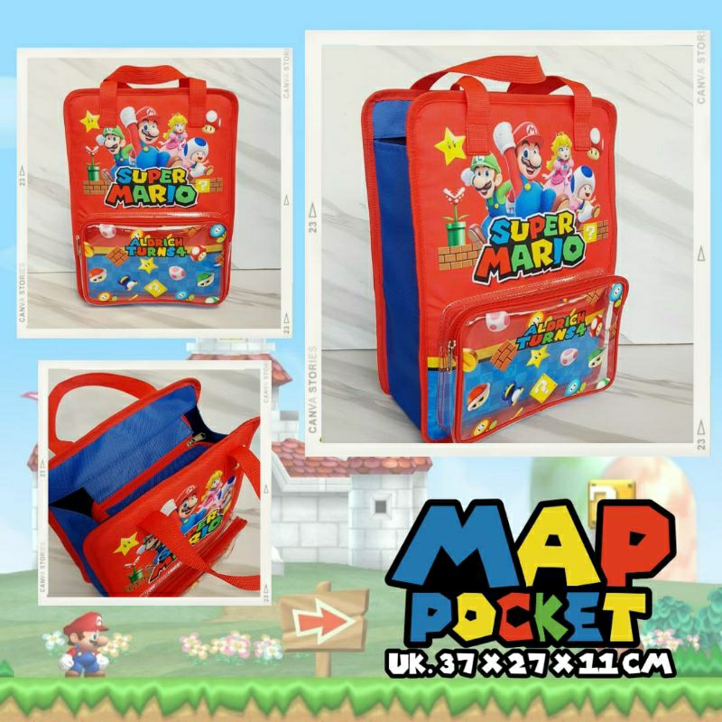 Jual MAP POCKET CUSTOM NAMA ANAK Tas Les Anak Sekolah FOLDER DATA BAG PRINT GOODIE BAG ULTAH ...