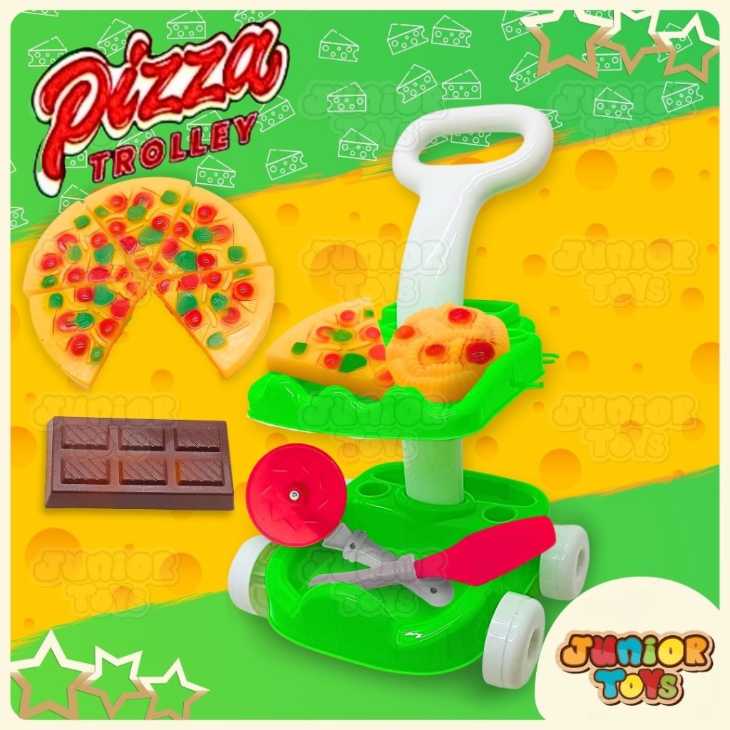 Jual Mainan Pizza Anak Perempuan Mini Troli Keranjang Masak Masakan ...