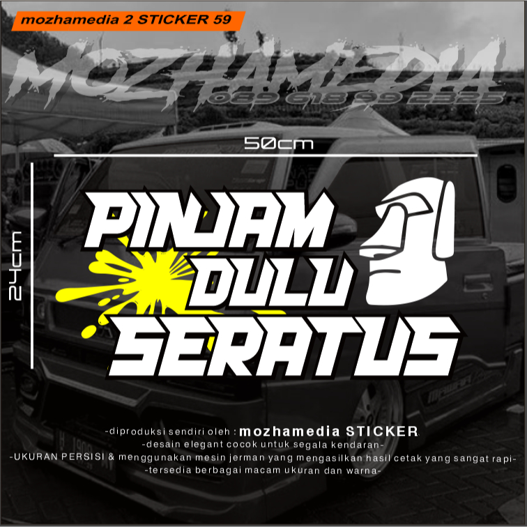 Jual STICKER KACA PINJAM DULU SERATUS COCOK BUAT SEGALA JENIS MOBIL PICKUP DAN TRUCK | Shopee ...