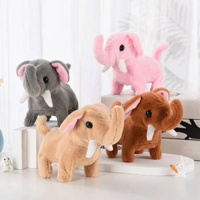 Jual BONEKA ROBOT BINATANG BULU (Gajah Berjalan Kelinci Mainan Bayi ...