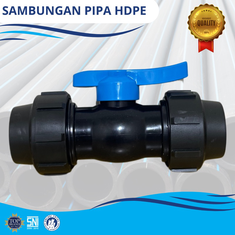 Jual Stop kran pipa hdpe compression 3 inch 90 mm - Ball Valve Hdpe | Shopee Indonesia
