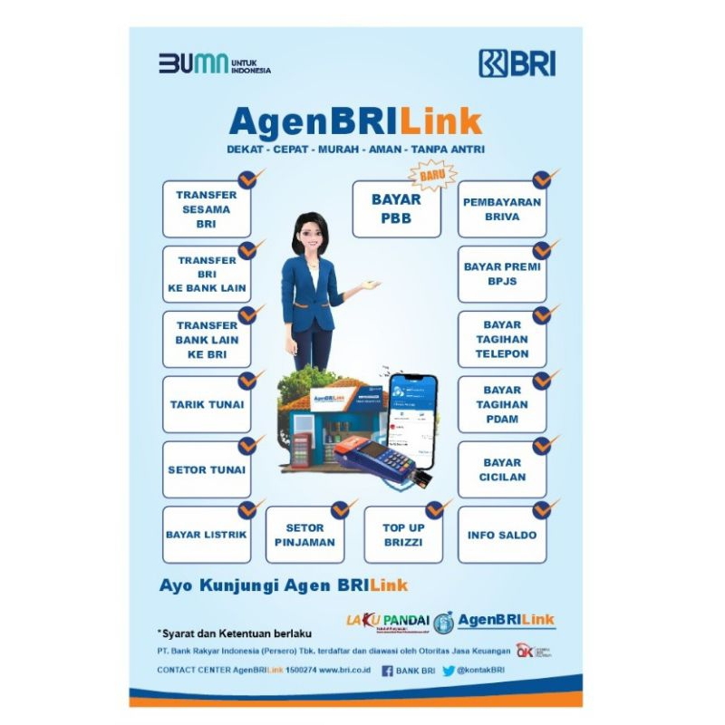 Jual STIKER VINYL POSTER AGEN BRILINK UKURAN : 40x60 cm, 1 LEMBAR ...