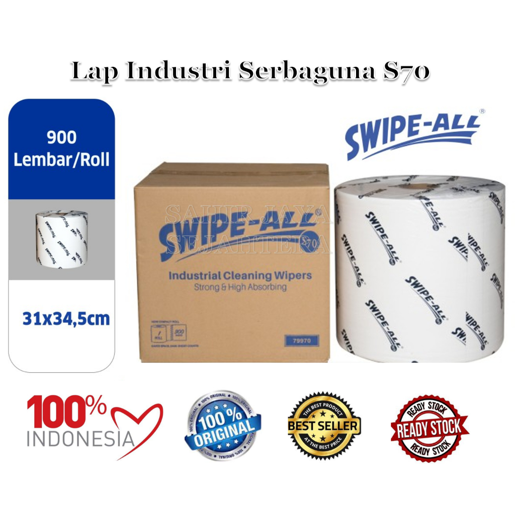 Jual Tisu Industri Pengganti Kain Majun Swipe All S70 Roll Industrial ...