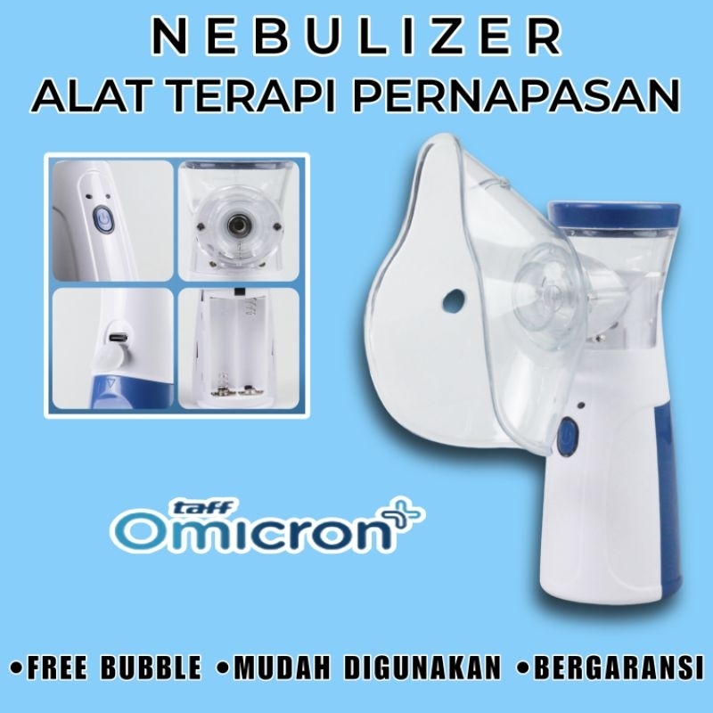 Jual PROMO!! Nebulizer TaffOmicron Alat Terapi Pernapasan Handheld Inhaler Machine USB Charge ...