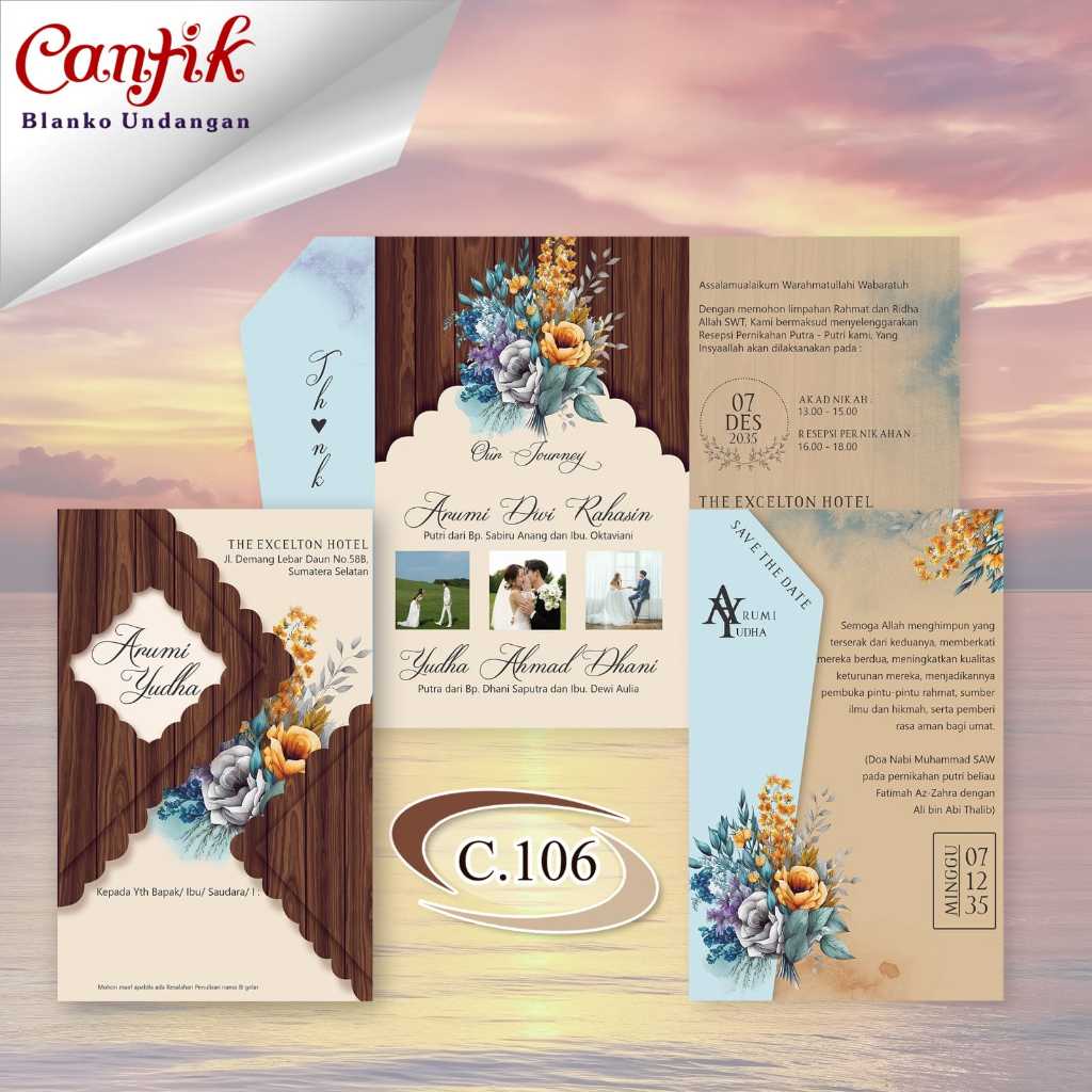 Jual Blangko Undangan Pernikahan Terbaru Merek Cantik 106 dengan Bahan ...