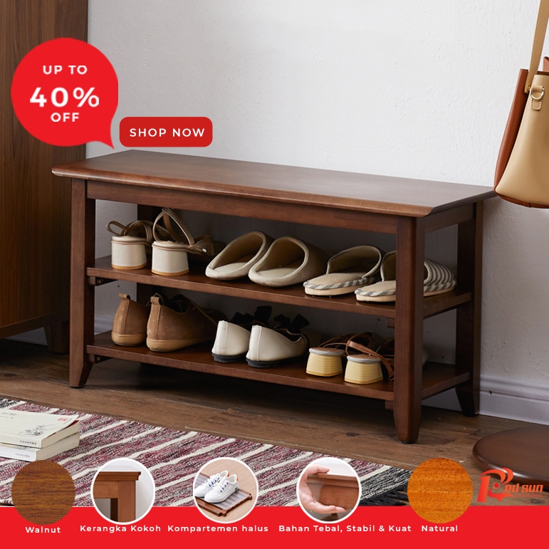 Jual Rak Sepatu / rak sepatu kayu / Rak Penyimpan Sepatu Kayu Mahono ...