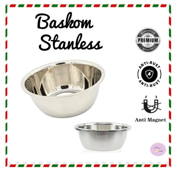 Jual Baskom Stainless Premium/ Mixing Bowl Serbaguna Stainless Premium ...