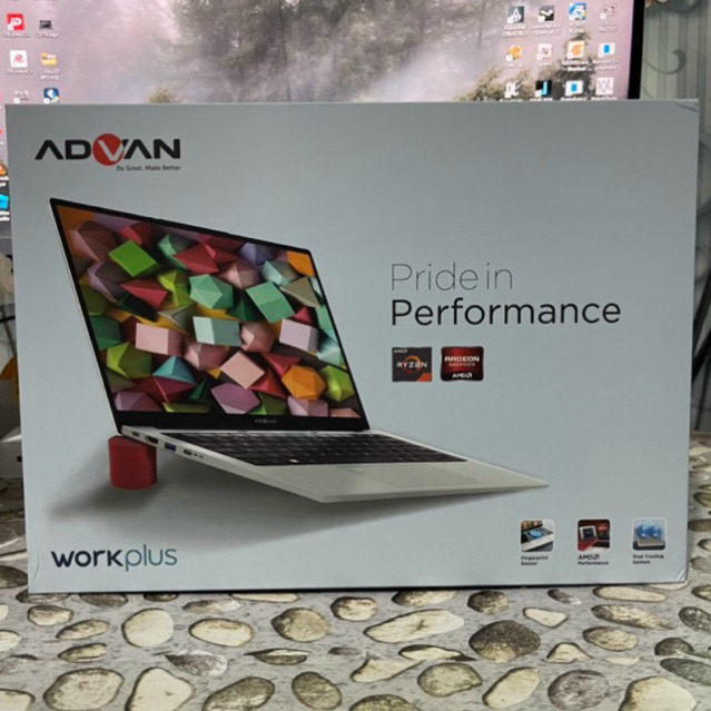 Jual Laptop Advan Workplus Ryzen 5 6600H 16/512 fullset BARU GARANSI ...