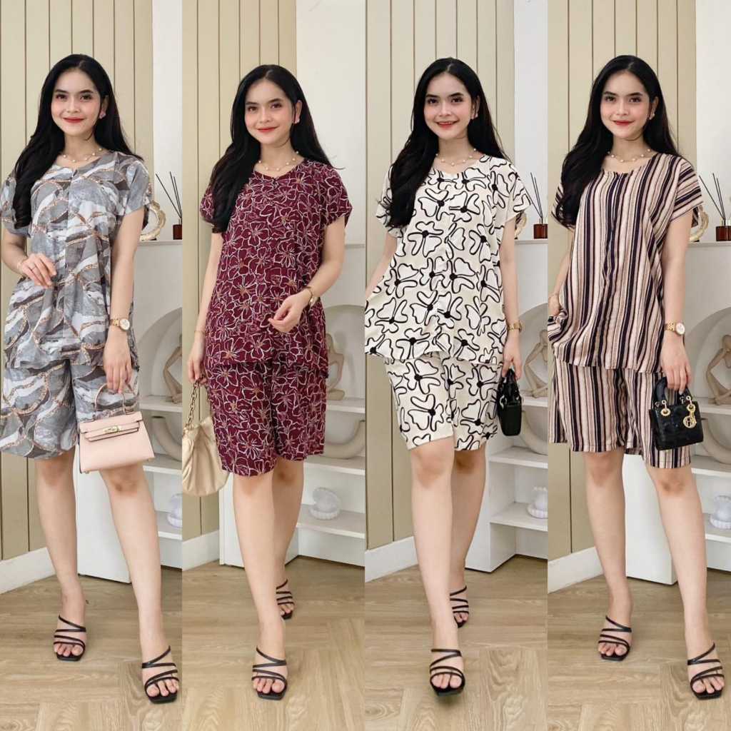 Jual MINI SET CHERRY BAJU SET PIYAMA PENDEK BAJU TIDUR PAKAIAN TIDUR ...