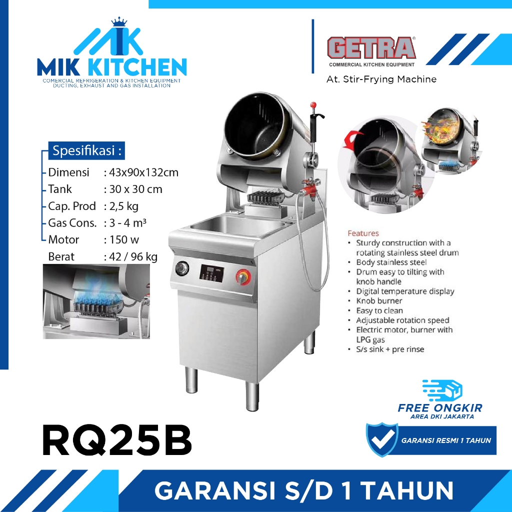 Jual GETRA Auto Stir Frying Machine RQ25B / RQB-25B / RQB 25B | Shopee ...