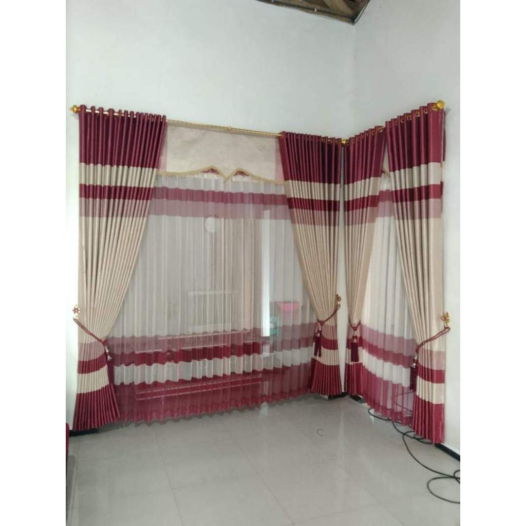 Jual Gorden Paket Gorden 1set Gorden Dan Poni Jendela Pintu 1set Model ...