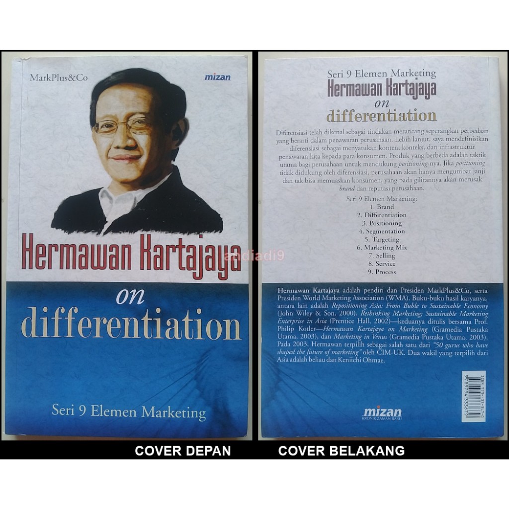 Jual SERI 9 ELEMEN MARKETING HERMAWAN KARTAJAYA ON DIFFERENTIATION ...