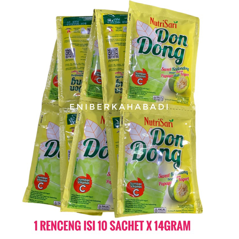 Jual Nutrisari Don Dong 1 renceng isi 10 sachet x 14 gram exp dare ...