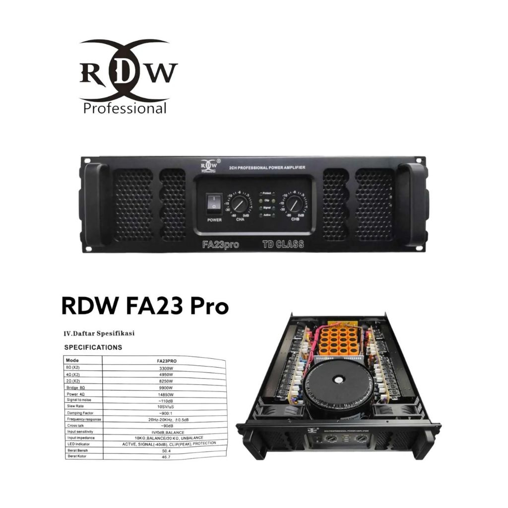 Jual RDW FA23 PRO Power Amplifier FA 23 PRO FA23PRO | Shopee Indonesia