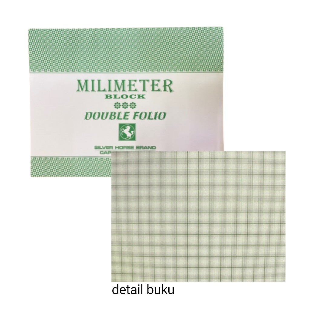 Jual SILVER HORSE MILIMETER BLOK DOUBLE FOLIO 20 LBR UKURAN A3 | Shopee ...