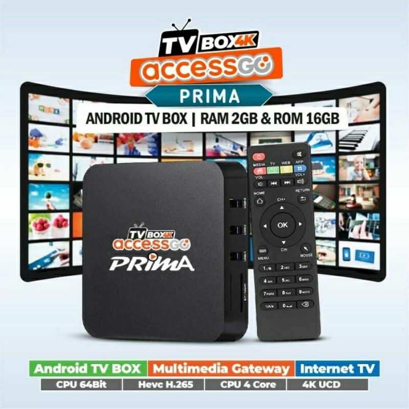 Jual SET TOP BOX ANDROID/ANDROID TV BOX 4K PRIMA ACCESSGO RAM 2GB ROM ...