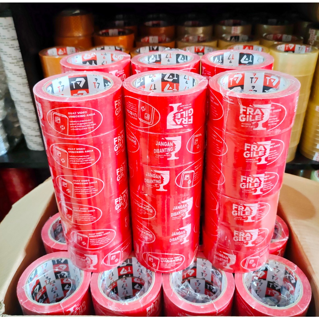 Jual Lakban Unboxing Fragile 1 Pack Isi 6 Roll 2 Inch 45mm x 100 yard ...