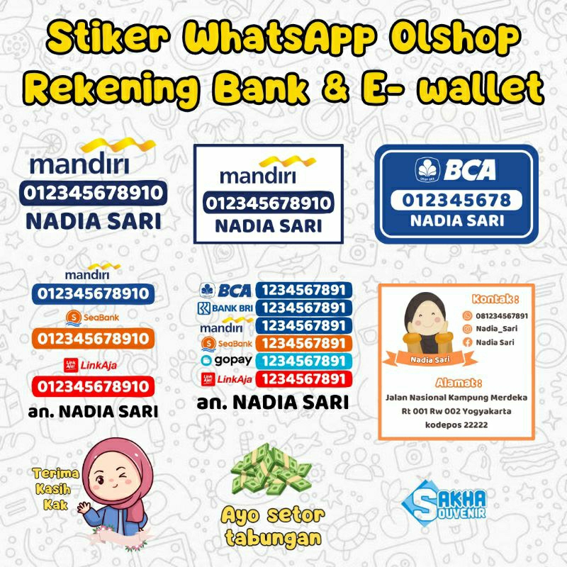 Jual Stiker Whatsapp Rekening Bank dan E-wallet | Shopee Indonesia