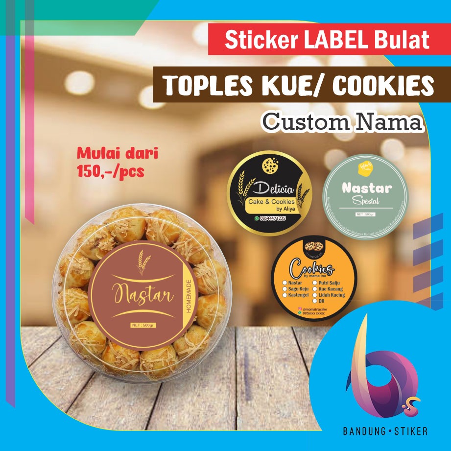 Jual Bandung Stiker Label Kemasan Toples Makanan Kue Kering Cookies ...