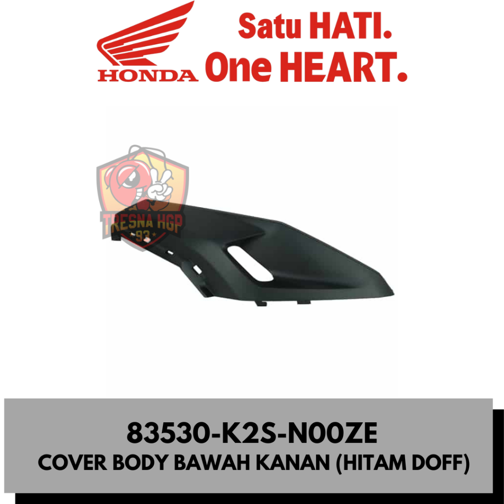Jual 83530-K2S-N00ZE COVER BODY BAWAH KANAN HITAM DOFF VARIO 160 ORIGINAL | COVER R BODY SIDE ...