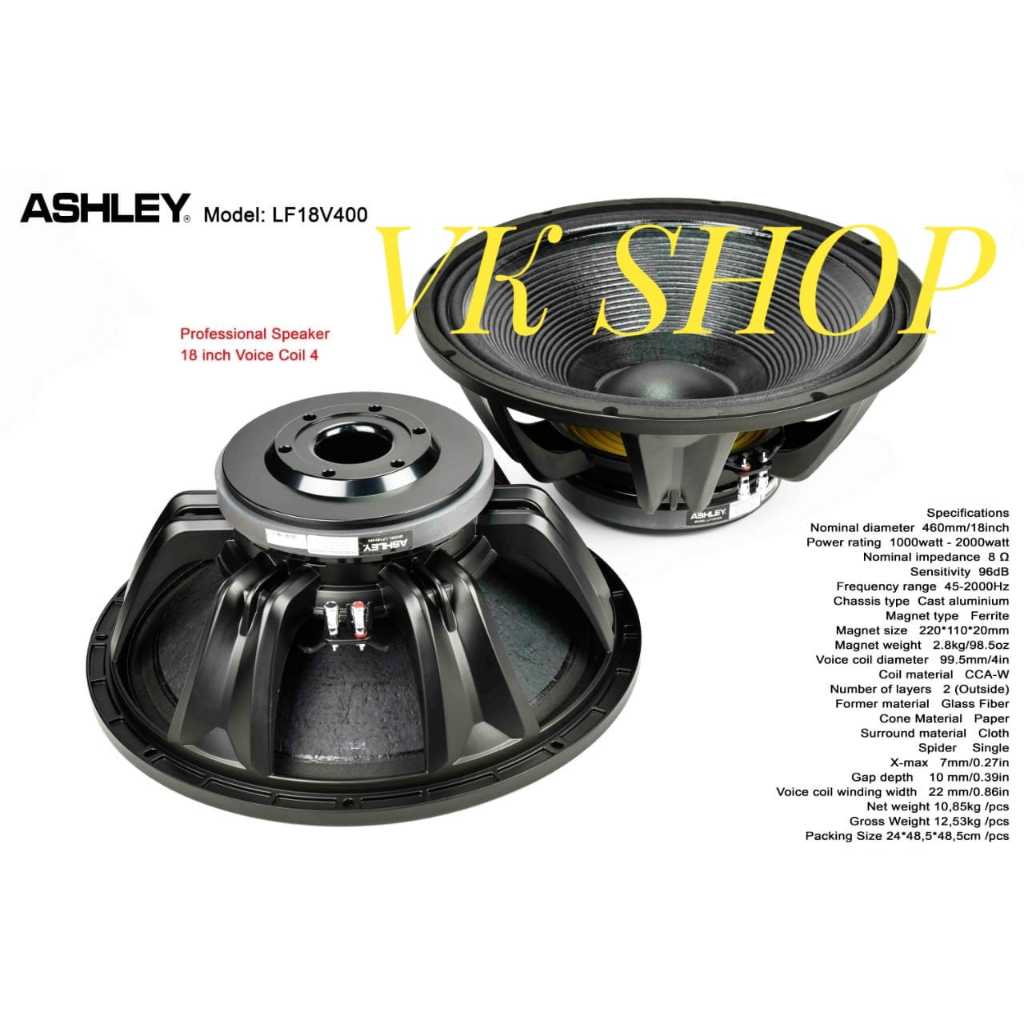 Jual SPEAKER 18 INCI ASHLEY LF18V400 / LF18 V400 2000 WATT KOMPONEN LF ...