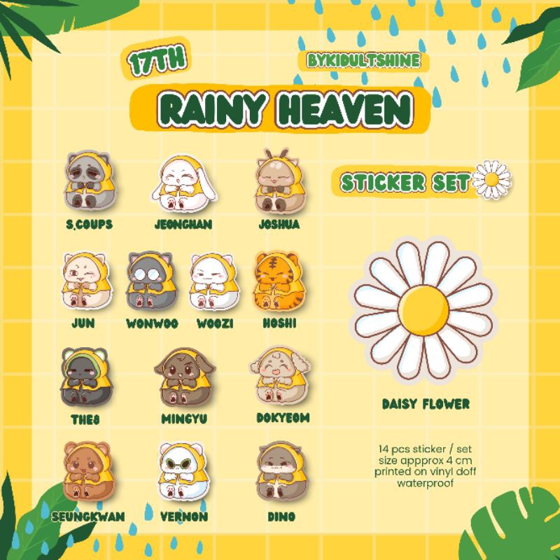 Jual READY STOCK SEVENTEEN SVT STICKER SET SEVENTEENTH RAINY HEAVEN ...