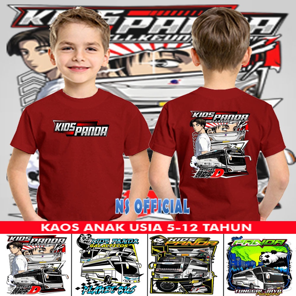 Jual Baju Kaos Bus Anak Laki Laki Kids Panda JB5 / Baju Bis Anak Cowok Usia 4 5 6 7 8 9 10 11 ...