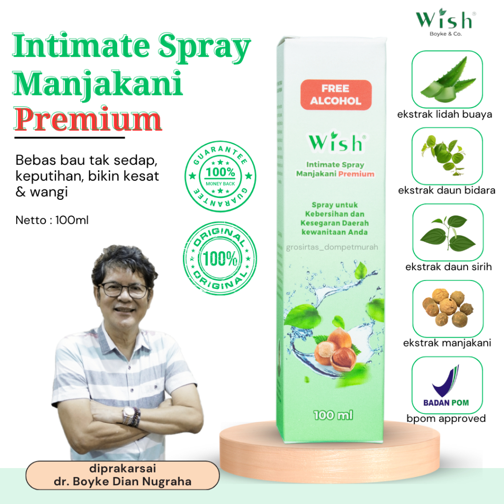 Jual Wish Intimate Spray Manjakani Premium By Dr. Boyke - 100 ml | Shopee Indonesia