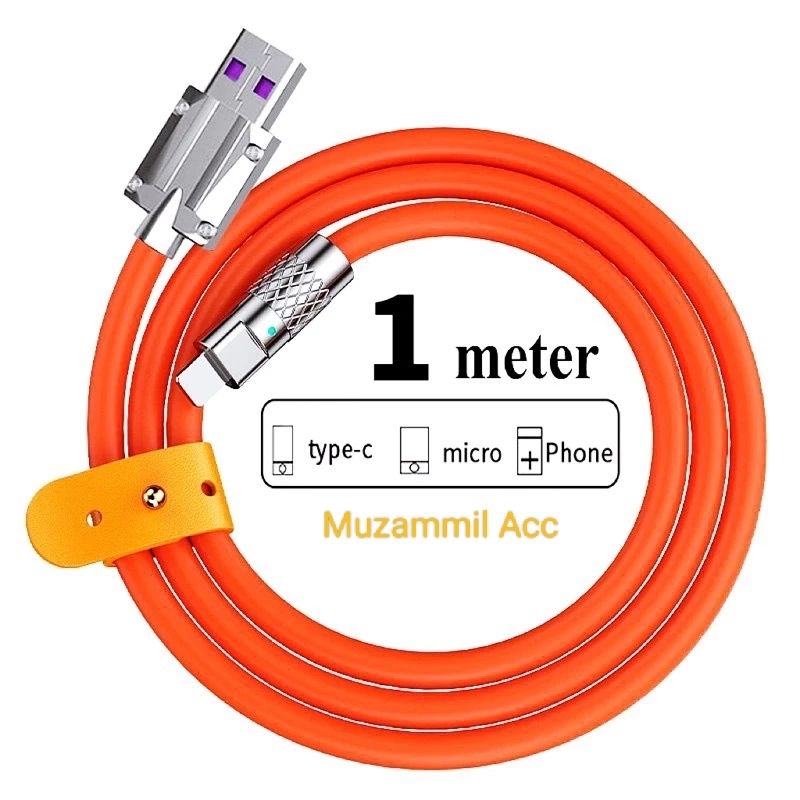 Jual Kabel Data Silikone Micro USB / Type C 120W 6A Super Cable Fast ...