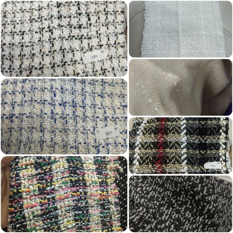 Jual Kain Bahan Tweed Chanel/Tweed Premium Import (Harga Per 1/2 Meter ...