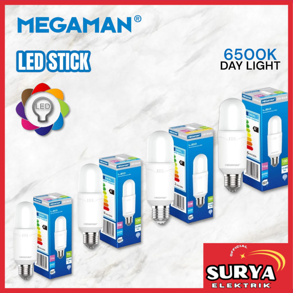 Jual Bohlam Lampu MEGAMAN LED STICK P Bulb 5 / 9 / 12 / 15 Watt Daylight Putih | Shopee Indonesia