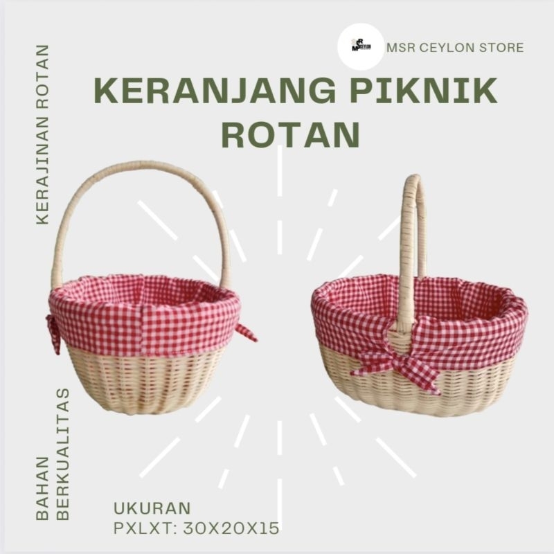 Jual Keranjang Piknik Rotan dan Tas Piknik Rotan | Shopee Indonesia