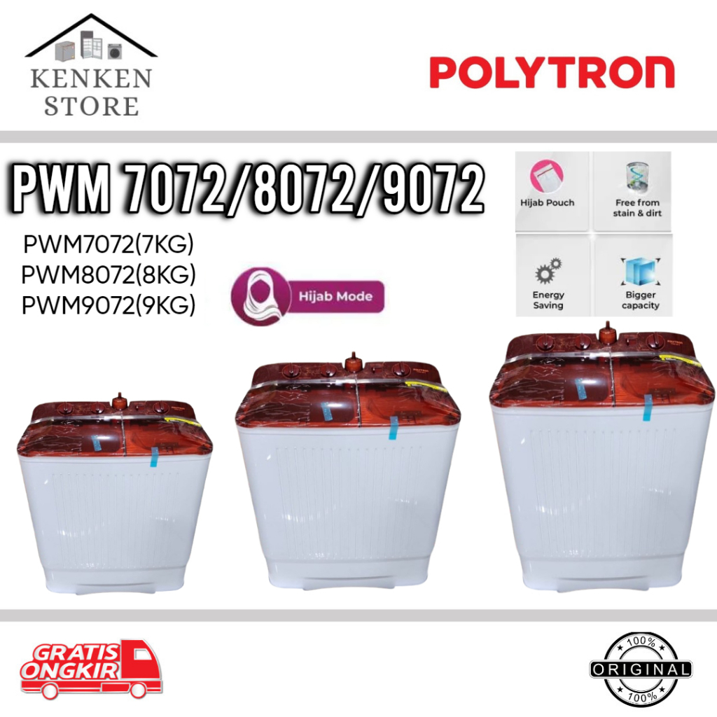 Jual MESIN CUCI POLYTRON 2 TABUNG POLYTRON PWM-7072(7KG)PWM-8072(8KG ...