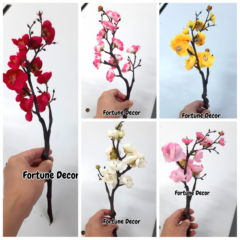 Jual Bunga sakura mekar plastik meihua blossom imlek tangkai pendek ...