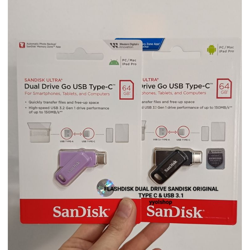 Jual FLASHDISK SANDISK DUAL DRIVE Type-C USB 3.1 64GB / 128GB ORIGINAL ...