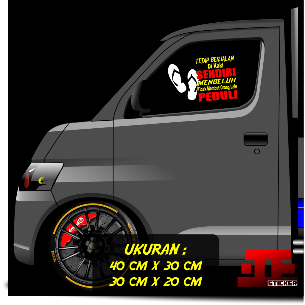 Jual cutting sticker mobil stiker kata kata kaca truck pickup grandmax ...