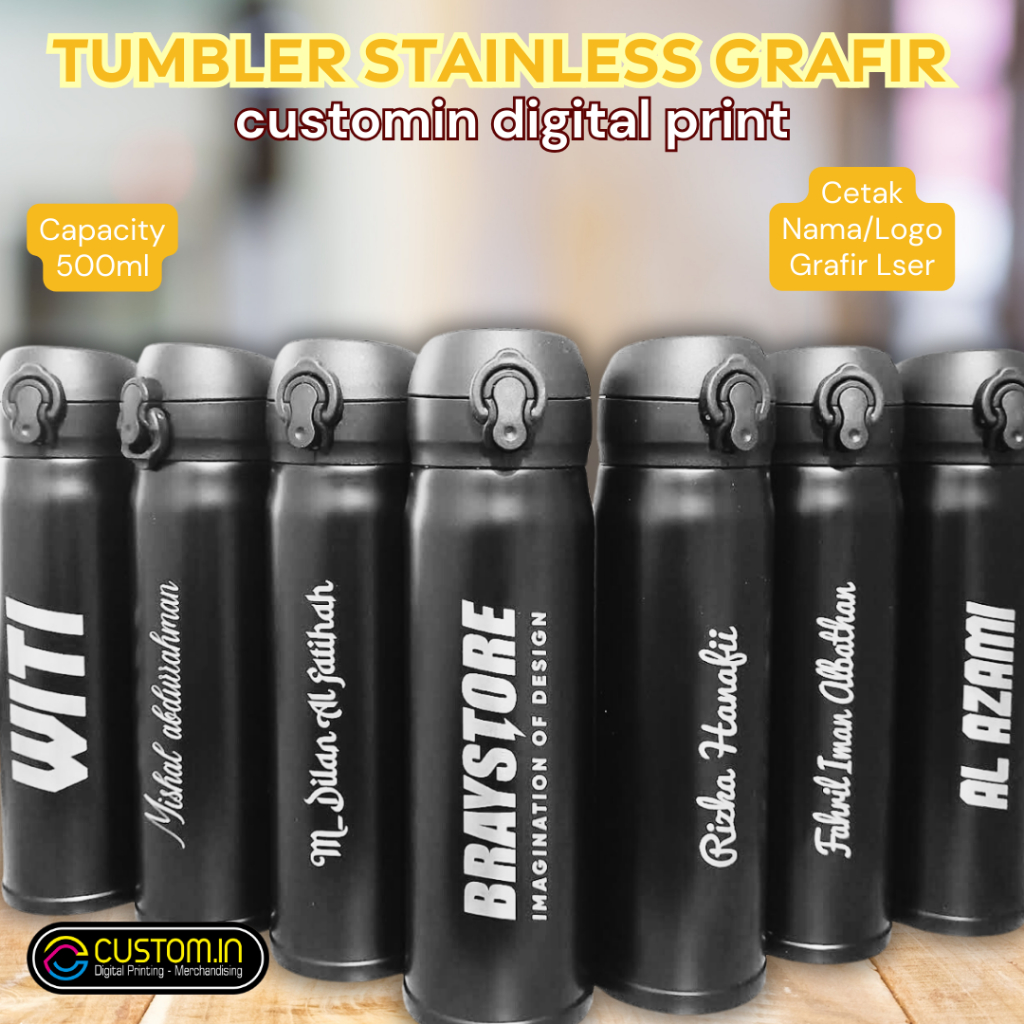 Jual Tumbler Custom Grafir PERMANEN Custom Ekslusif / Tumbler Promosi ...