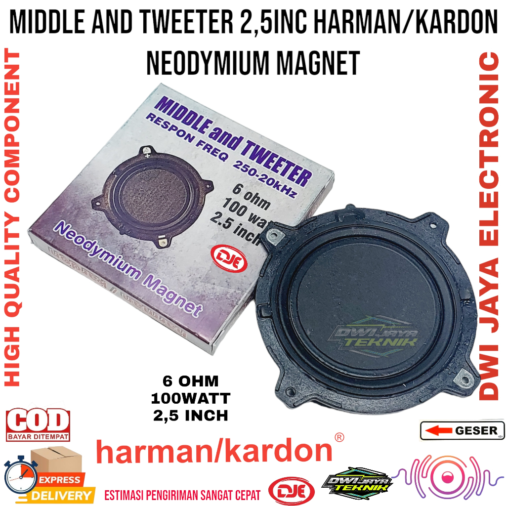 Jual Twiter tweter tweeter MIDEL MIDLE HARMAN KARDON 2.5 6ohm 100watt ...