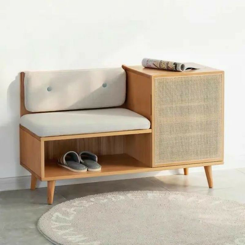 Jual rak sepatu bench storage rak sepatu minimalis rak sepatu kayu jati ...