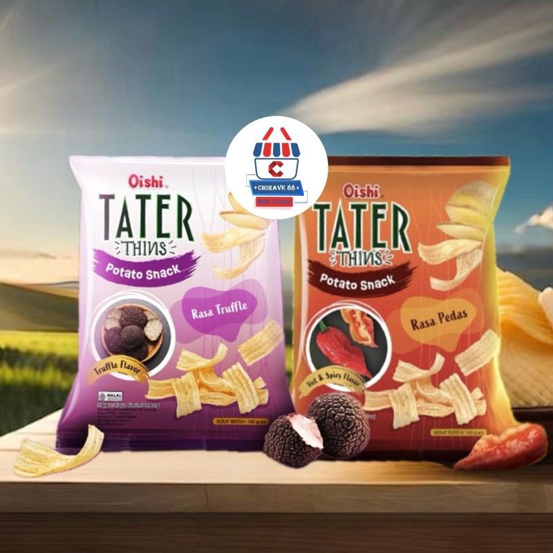 Jual Oishi Tater Thins Potato Snack Hot & Spicy Flavor - Truffle Flavor ...