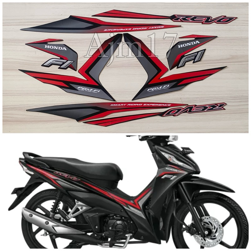 Jual STIKER STRIPING MOTOR REVO 2016 HITAM | Shopee Indonesia