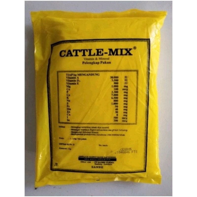 Jual Cattle mix 1kg Premix Vitamin dan Mineral Penggemuk Ternak sapi ...