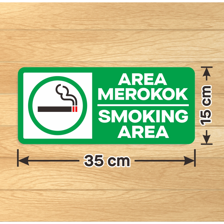 Jual Sticker Sign Vinyl Stiker Area Merokok Smoking Area 23 x 10 cm ...