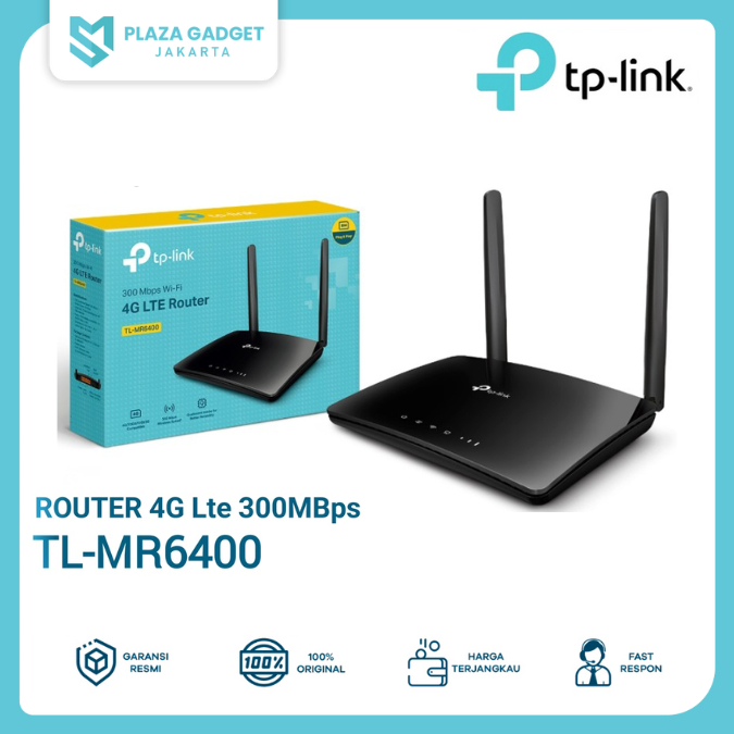 Jual TP-Link TL-MR6400 300Mbps Wifi N 4G LTE Router build-in 4G LTE modem - Garansi 1 Tahun ...