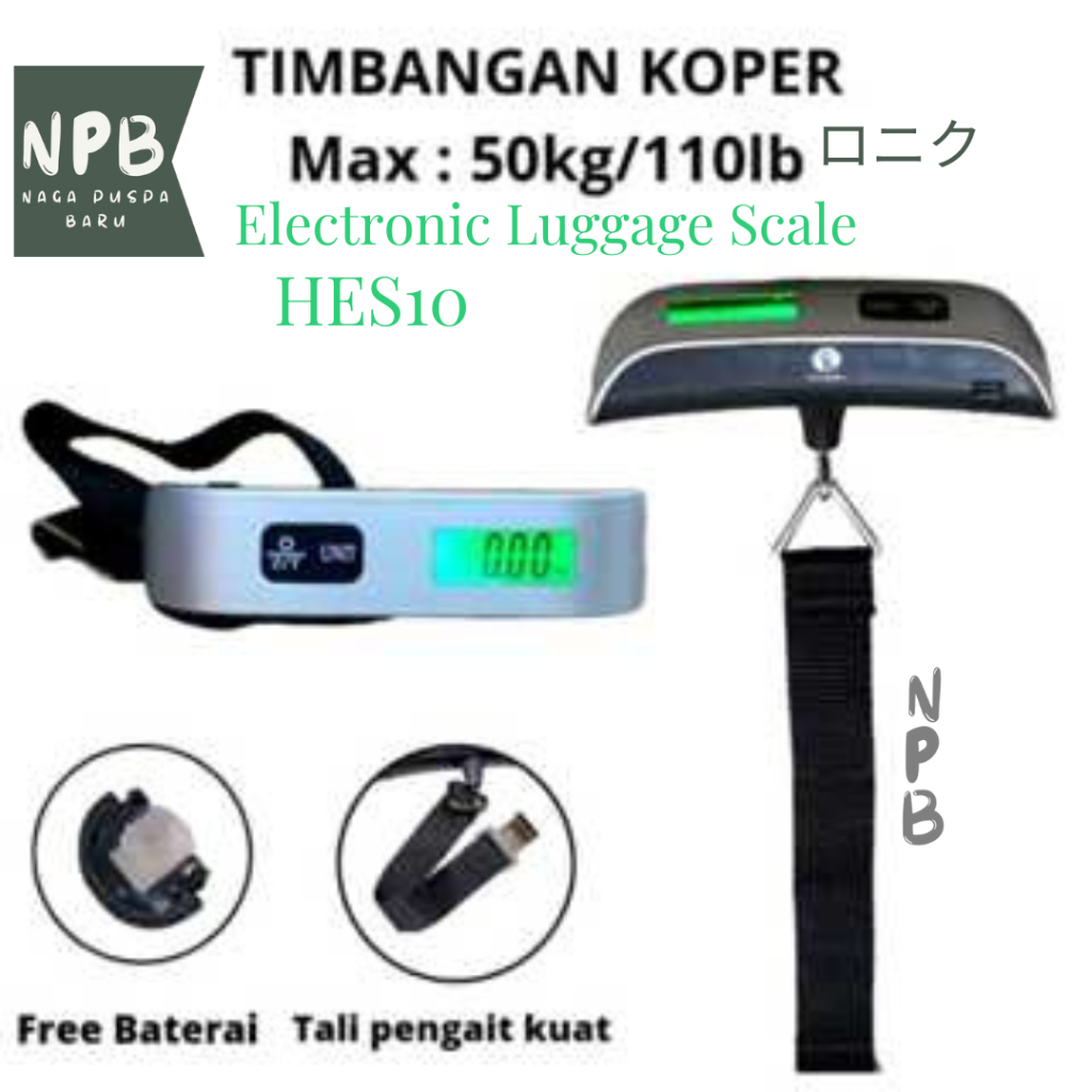 Jual Timbangan Koper Elektrik Travel HE-S10 - Electronic Luggage Scale ...