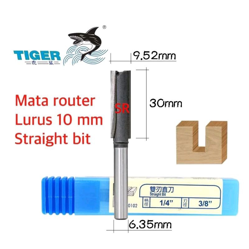 Jual Mata Profil/ Router Lurus 10 mm/ Straight Bits TIGER | Shopee ...